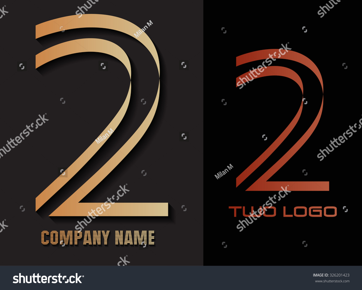 Logo Twologo 2number Logo Designvector Illustration Stock Vector ...