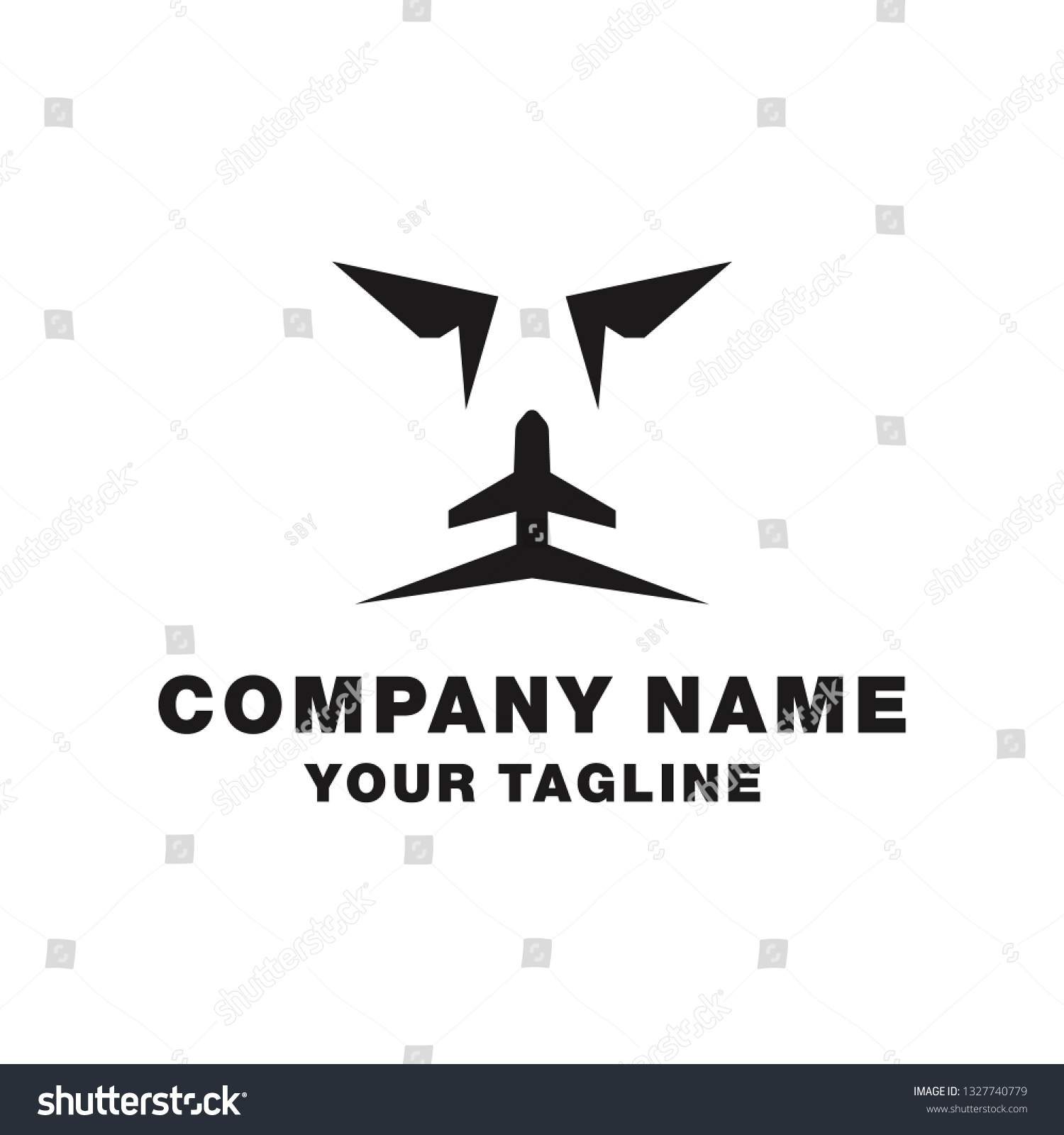 Logo Typography Lion Plane Stock Vector (Royalty Free) 1327740779 ...