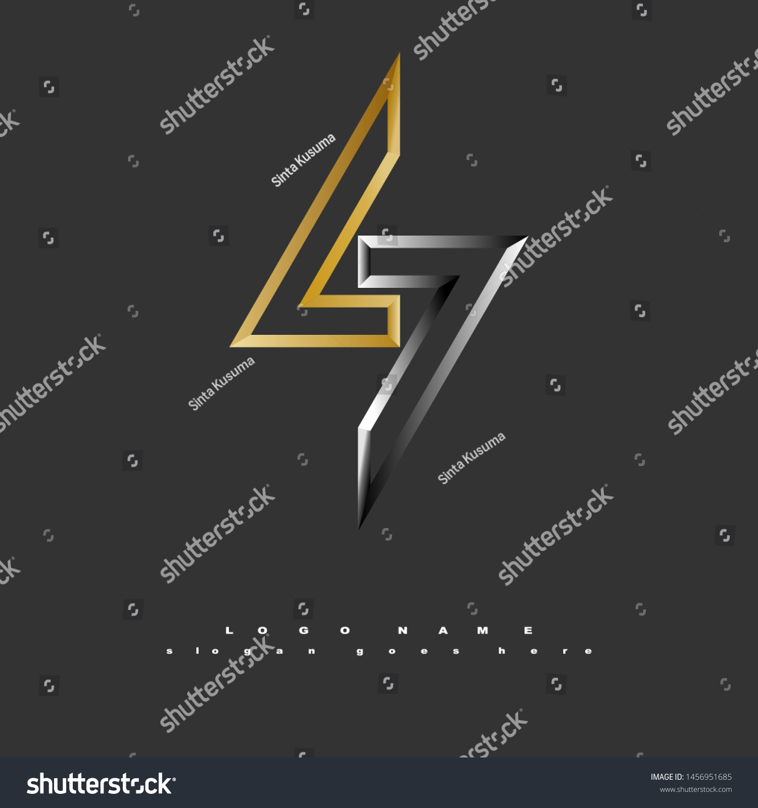 Logo Vector Abstract Symbol Gold Silver Stock Vector (Royalty Free ...