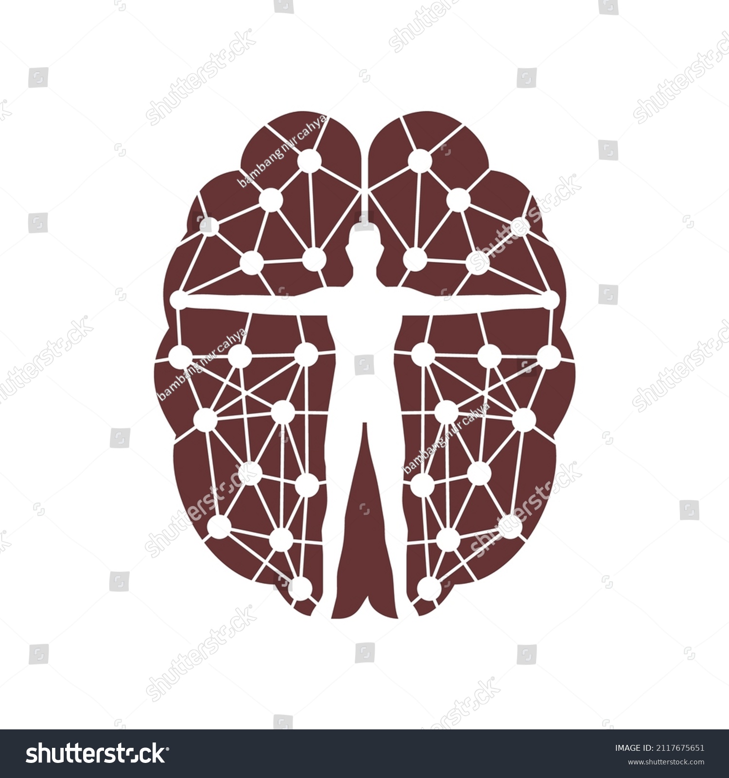 Logo Vector Brain Body Stock Vector (Royalty Free) 2117675651