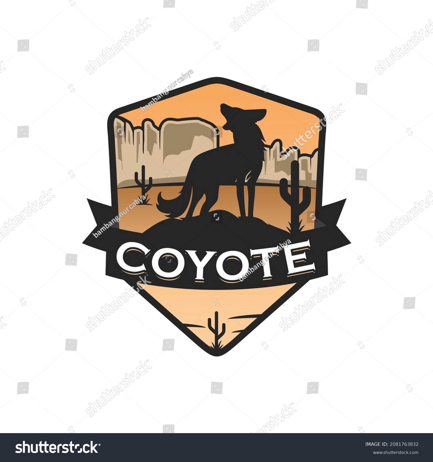 Vector de logotipo para el coyote: vector de stock (libre de regalías ...
