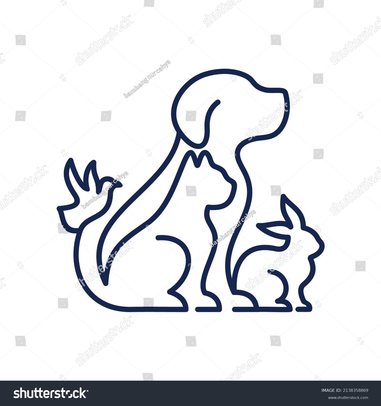 Logo Vector Monoline Animal Stock Vector (Royalty Free) 2138358869 ...
