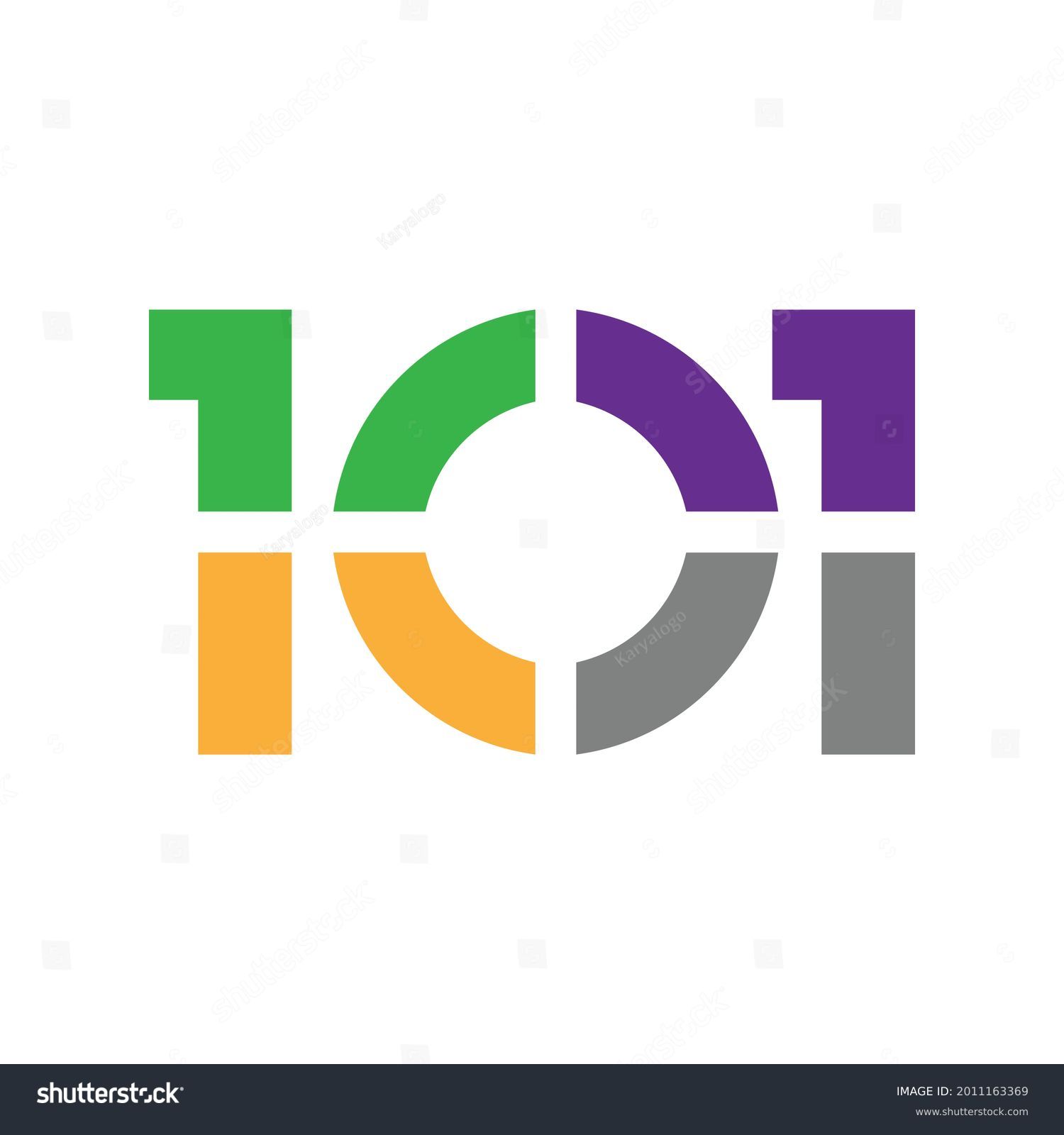 Logo Vector Initial 101 Path Color Stock Vector (Royalty Free ...