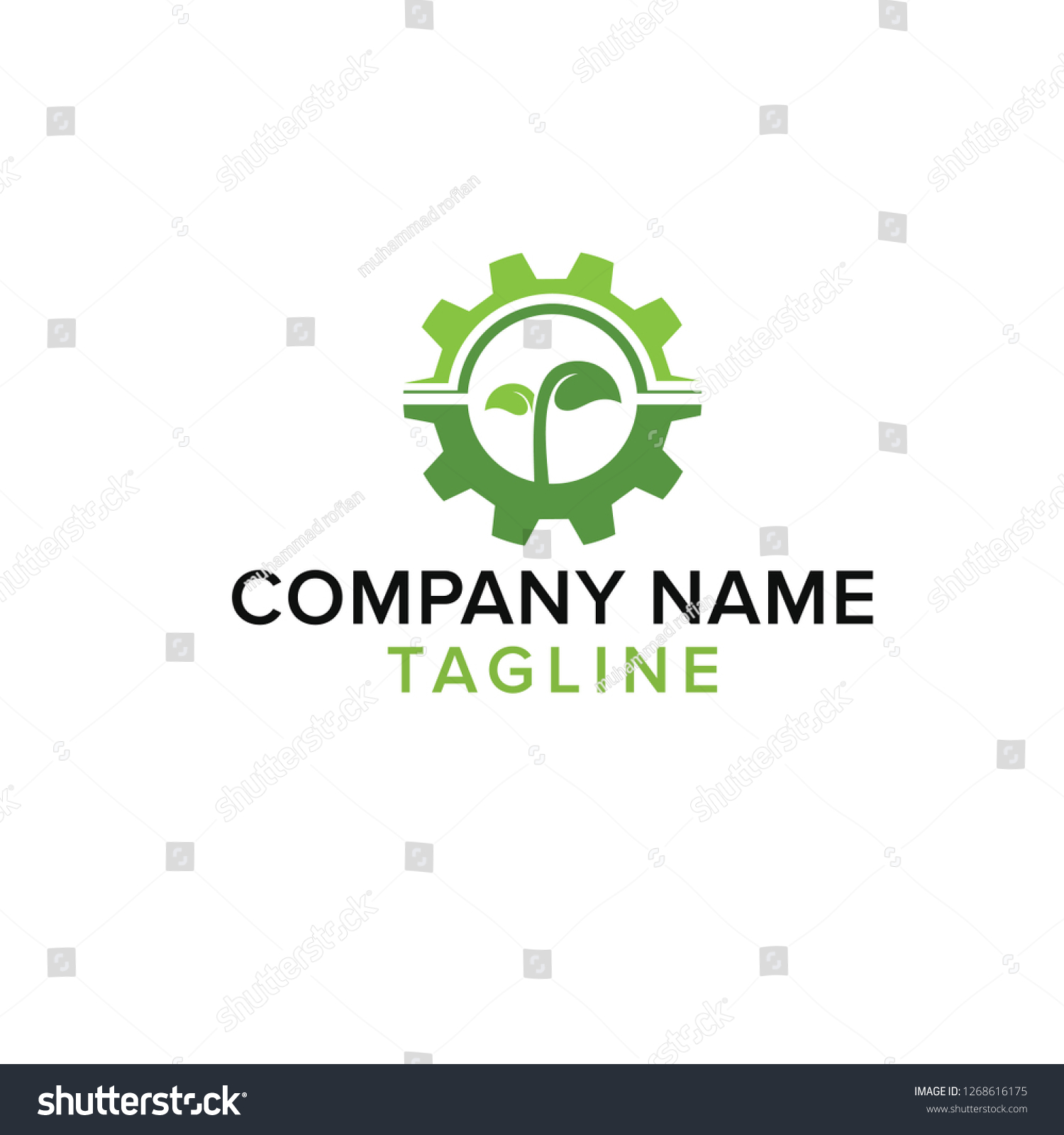 Vektor Stok Logo Vector Leaf Gear (Tanpa Royalti) 1268616175 | Shutterstock
