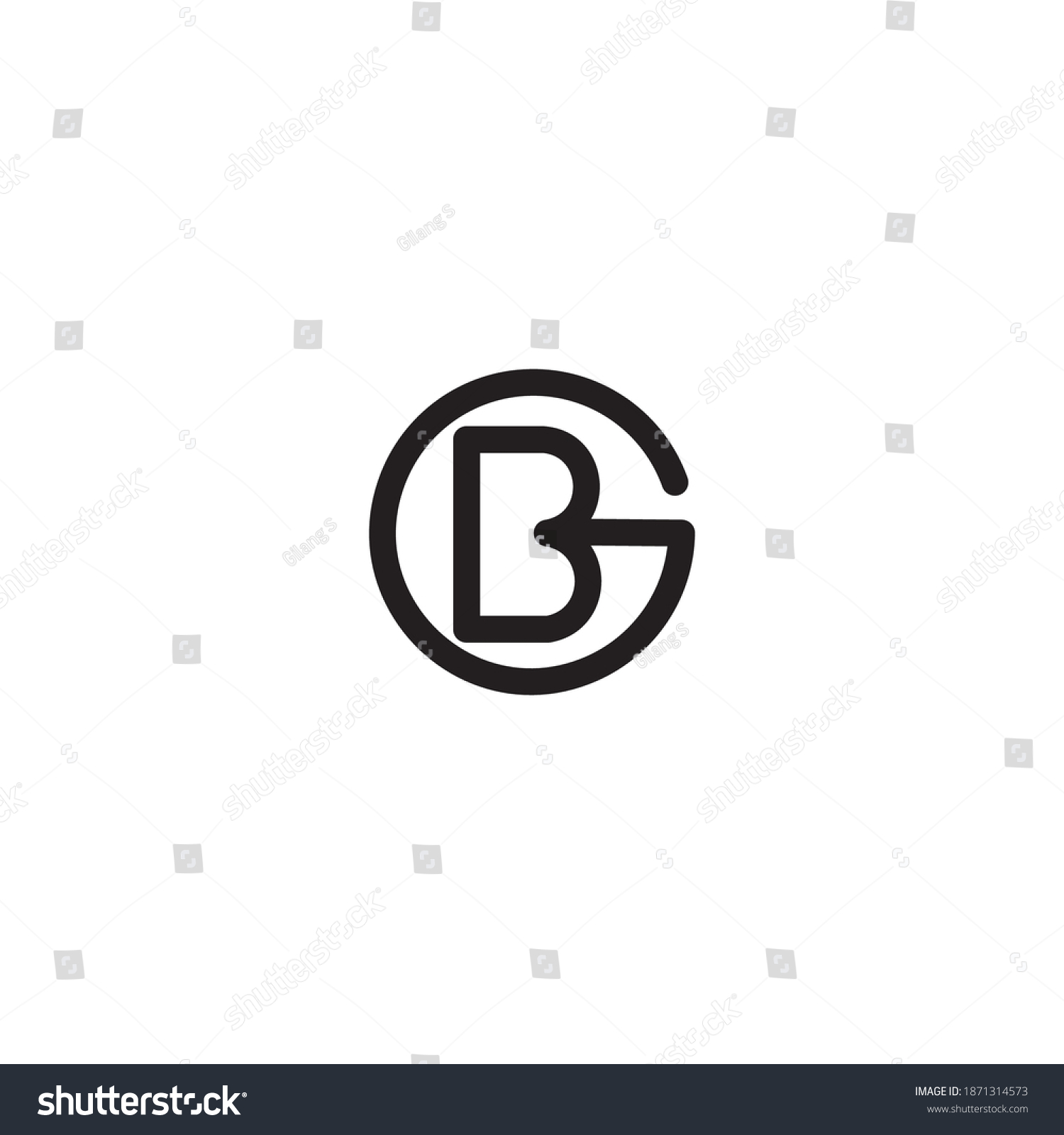 Logo Vector Simple Letter B G Stock Vector (Royalty Free) 1871314573 ...