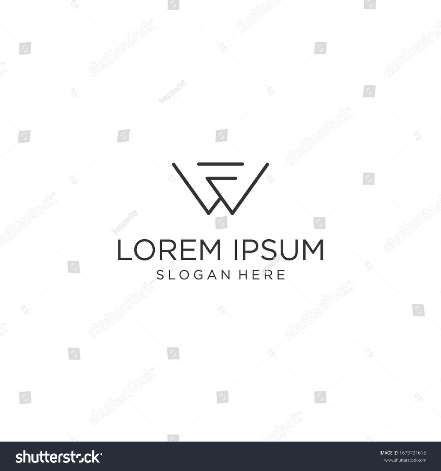 Logo Vector Clean Modern Initials Stock Vector (Royalty Free) 1673731615