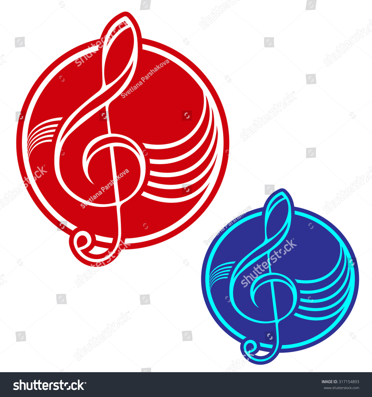 Logo Treble Clef Easy Replace Colors Stock Vector (Royalty Free) 317154893