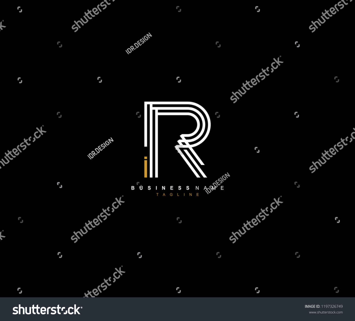 Logotype Monogram Text Typography Letter R Stock Vector (Royalty Free ...