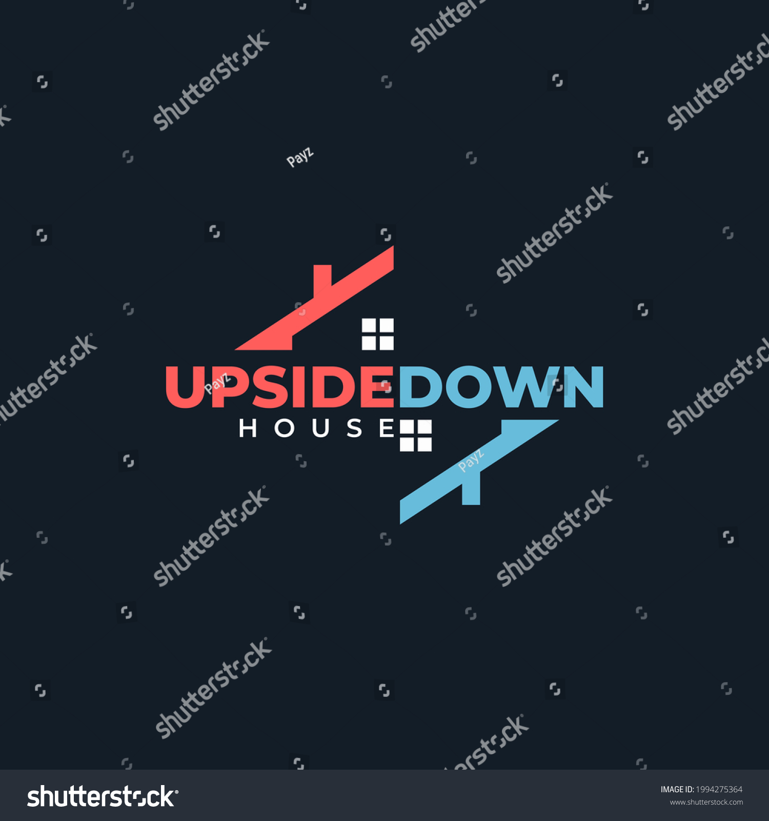 Logotype Upside Down House Illustration Stock Vector (Royalty Free ...