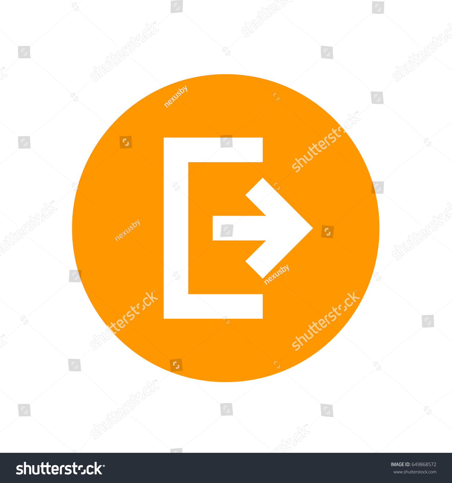 Logout Exit Icon Symbol: vector de stock (libre de regalías) 649868572 ...