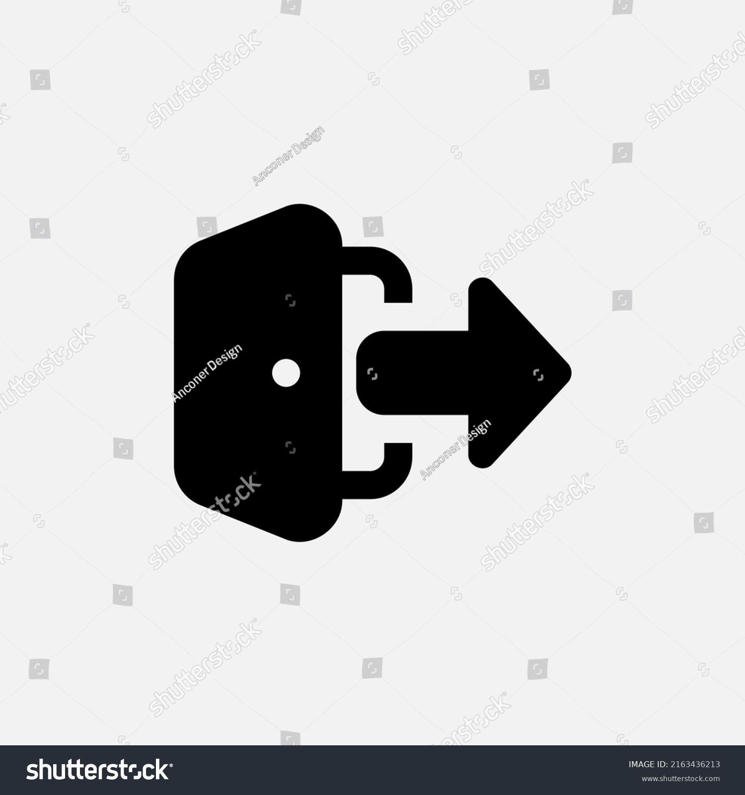 Logout Icon Solid Style About Essentials Stock Vector (Royalty Free ...