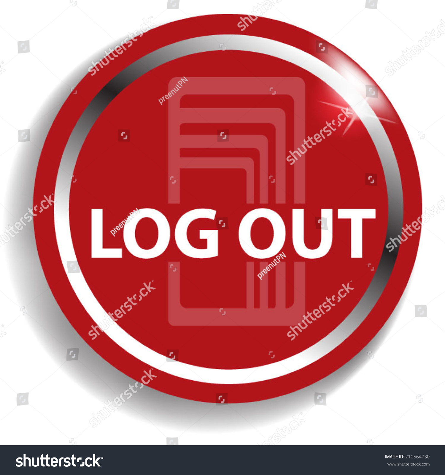 Logout Icon Red Glossy Internet Button Stock Vector (Royalty Free ...