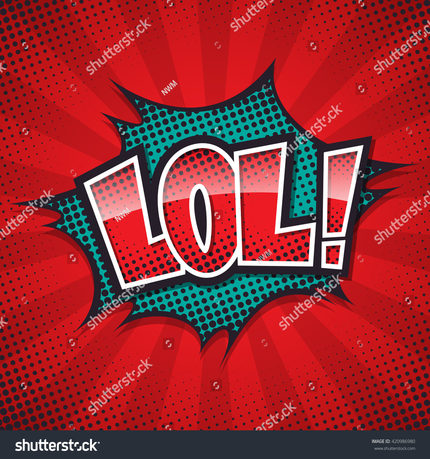 Lol Comic Speech Bubble Color Halftone Stock Vector (Royalty Free ...