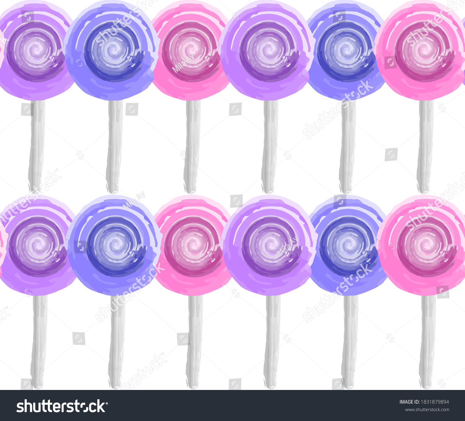 Lollipop Seamless Pattern Cafe Design Wallpaper Stock Vector (Royalty ...