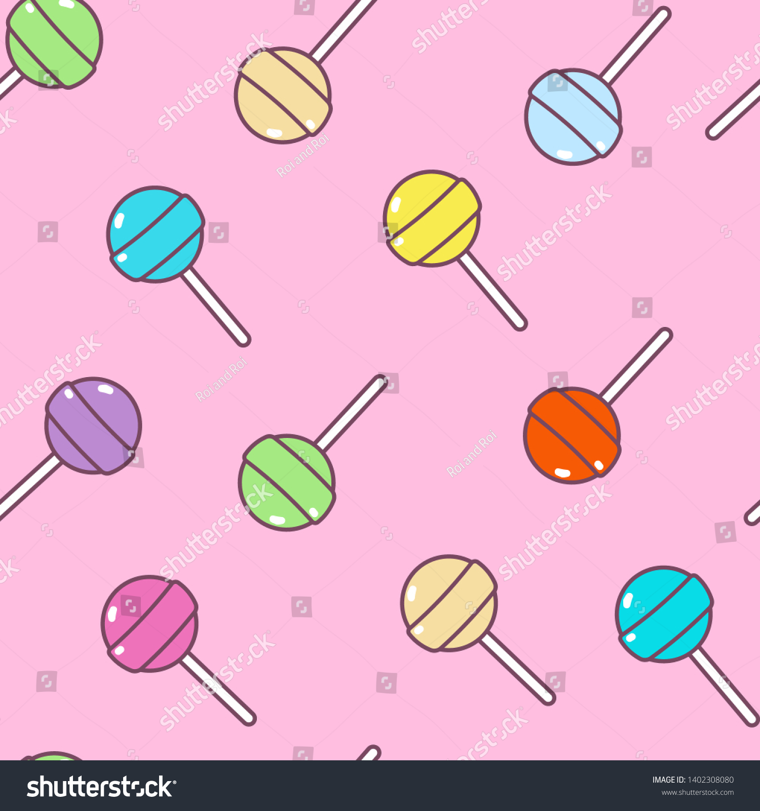 Lollipop Vector Seamless Pattern Background Wallpaper: เวกเตอร์สต็อก ...