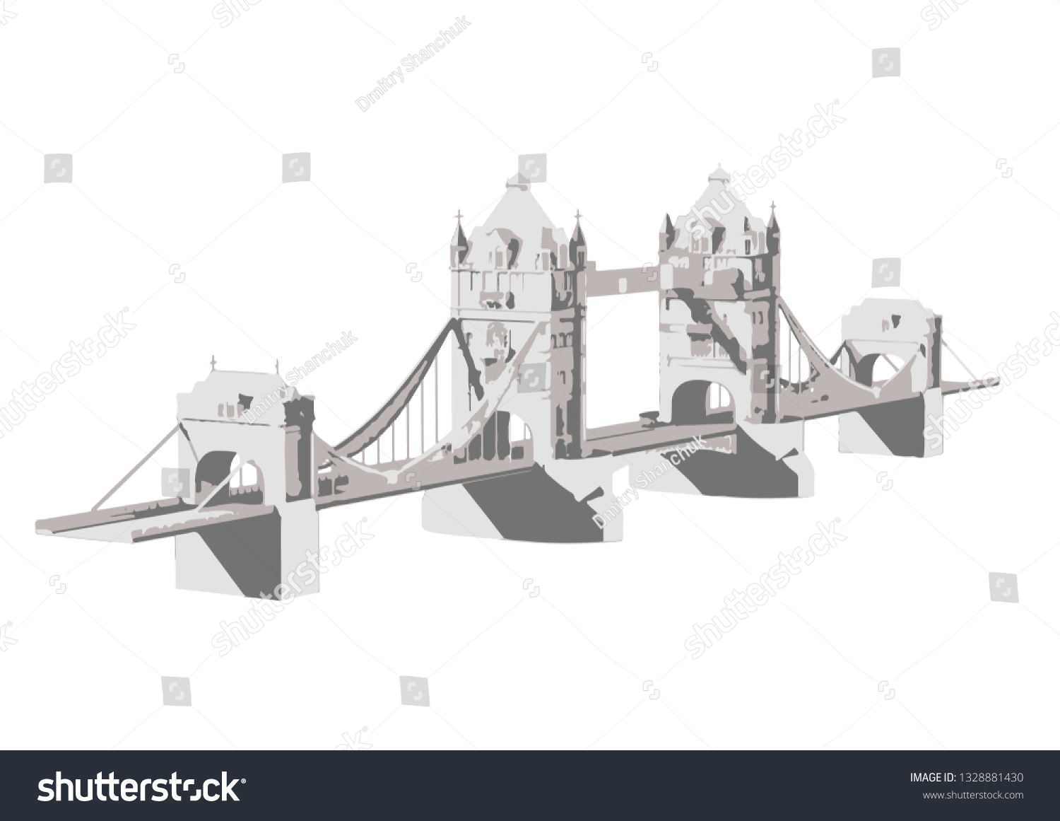 London Bridge Vector Stock Vector (Royalty Free) 1328881430 | Shutterstock