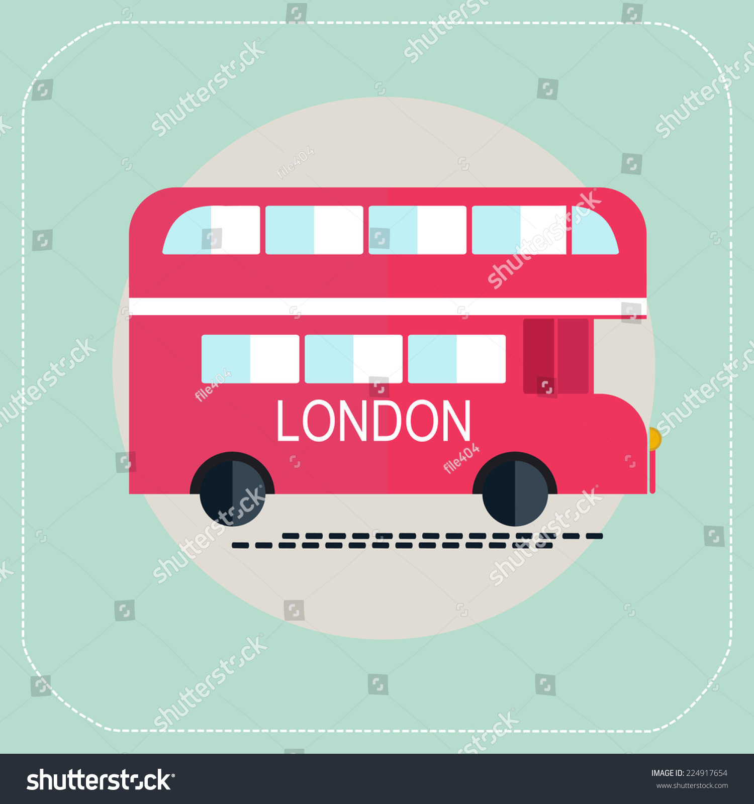 London Bus Icon Flat Stock Vector (Royalty Free) 224917654