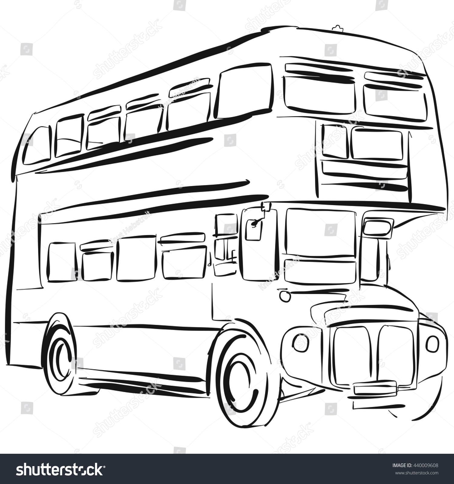 London Bus Vector Drawing Outline Version Stock Vector 440009608 ...