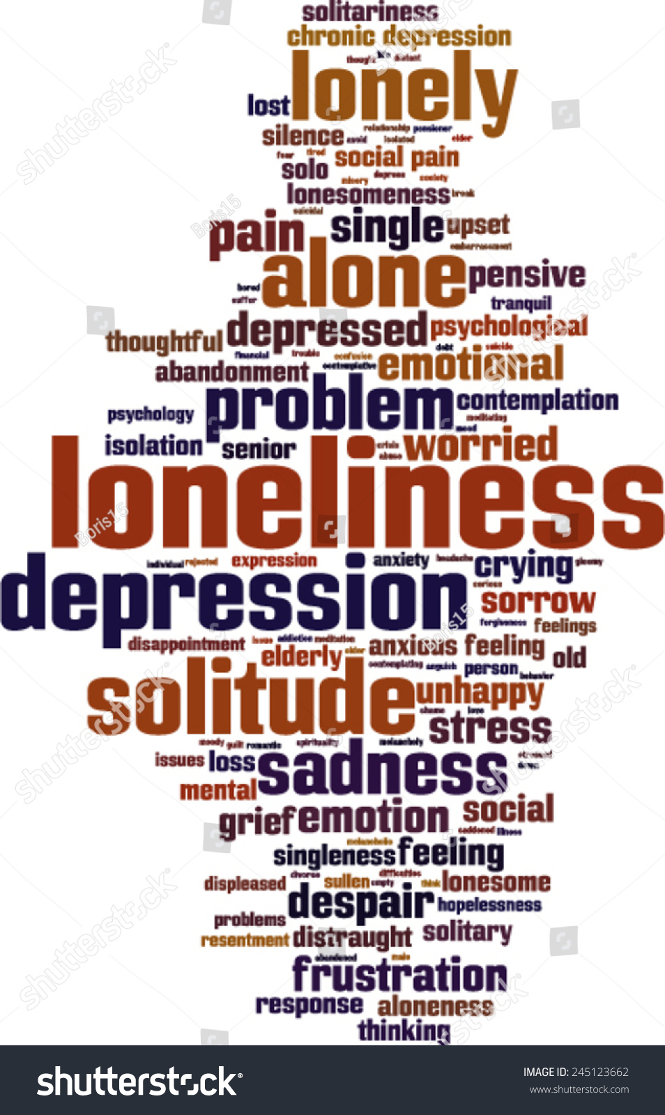 Loneliness Word Cloud Concept Vector Illustration Stock Vector (Royalty ...