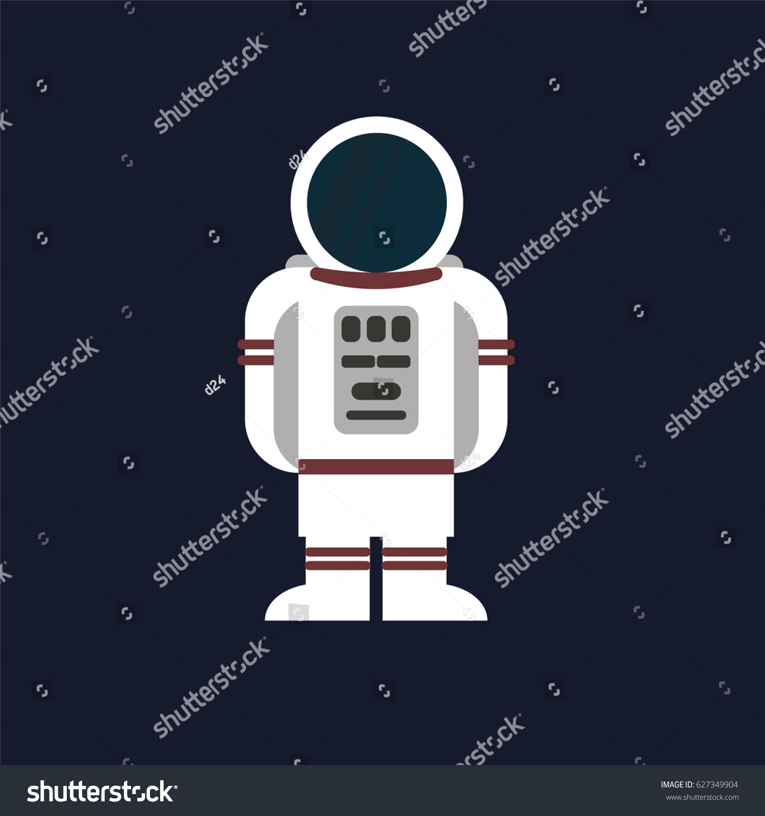Lonely Spaceman Flat Design Stock Vector (Royalty Free) 627349904 ...