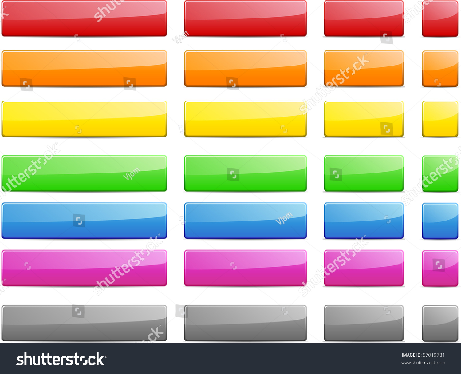 Long Short Rectangular Buttons Stock Vector (Royalty Free) 57019781