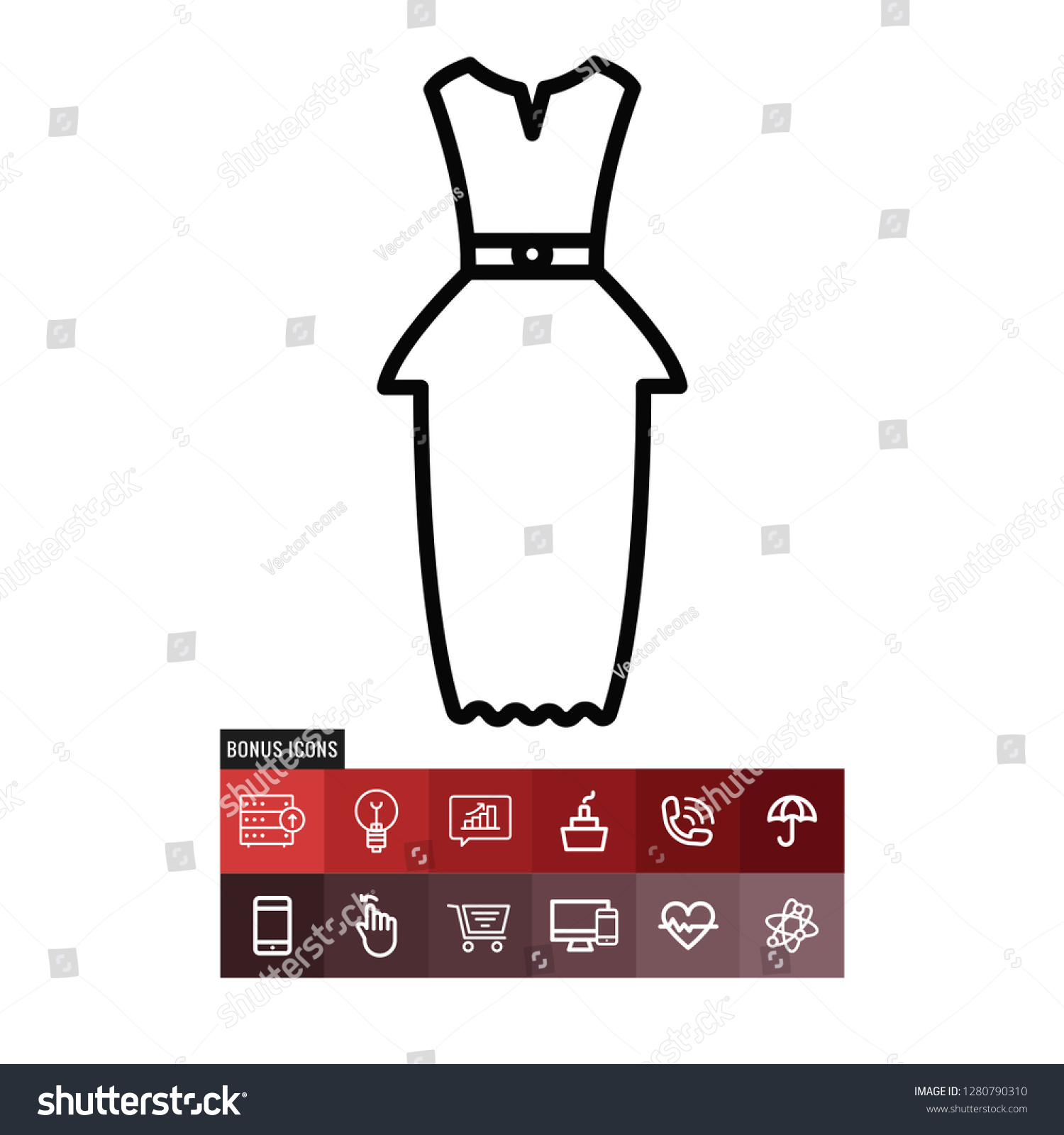 Long Dress Vector Icon Stock Vector (Royalty Free) 1280790310 ...