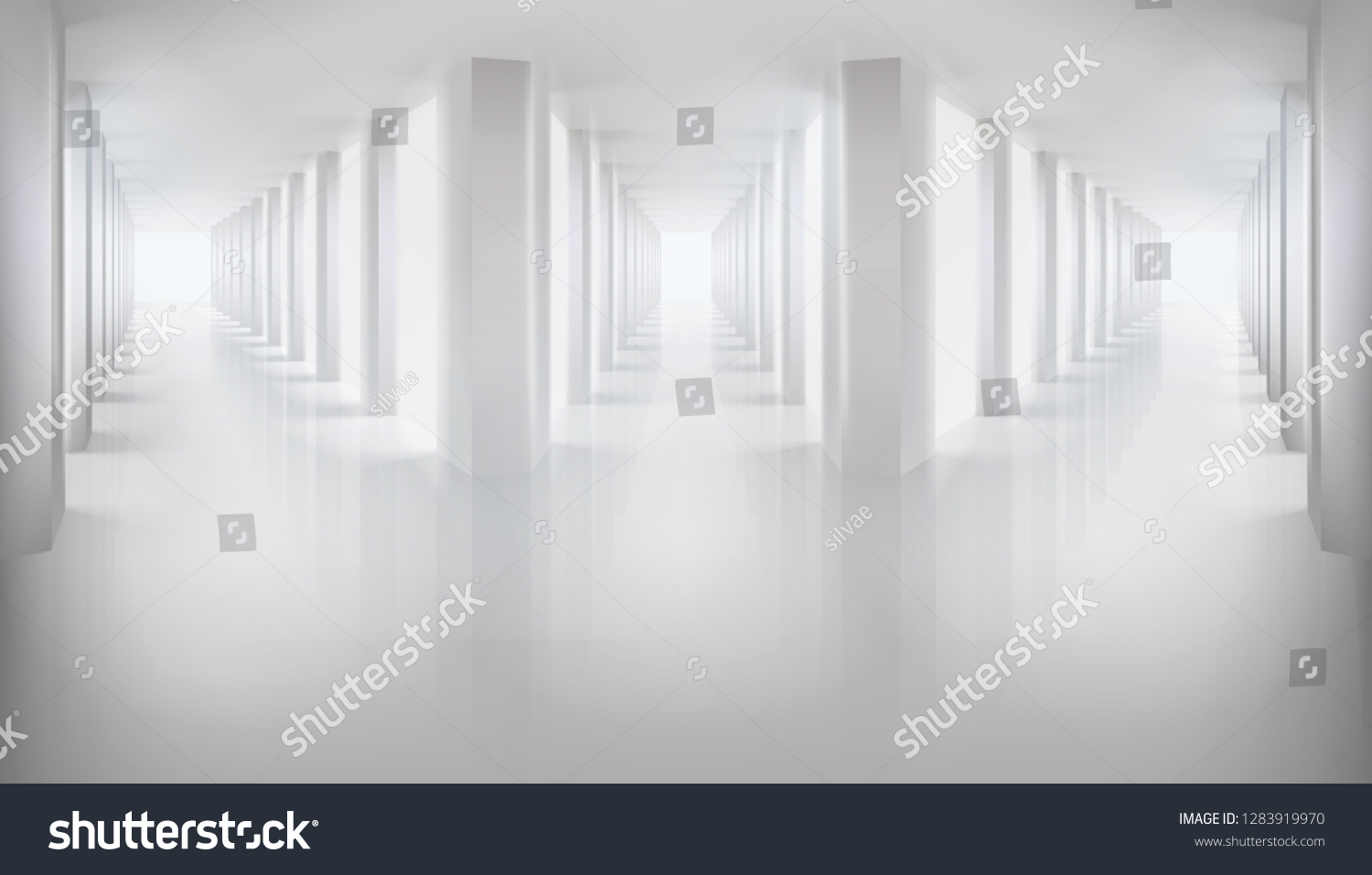 Long Hallways Empty Hall Vector Illustration Stock Vector (Royalty Free ...