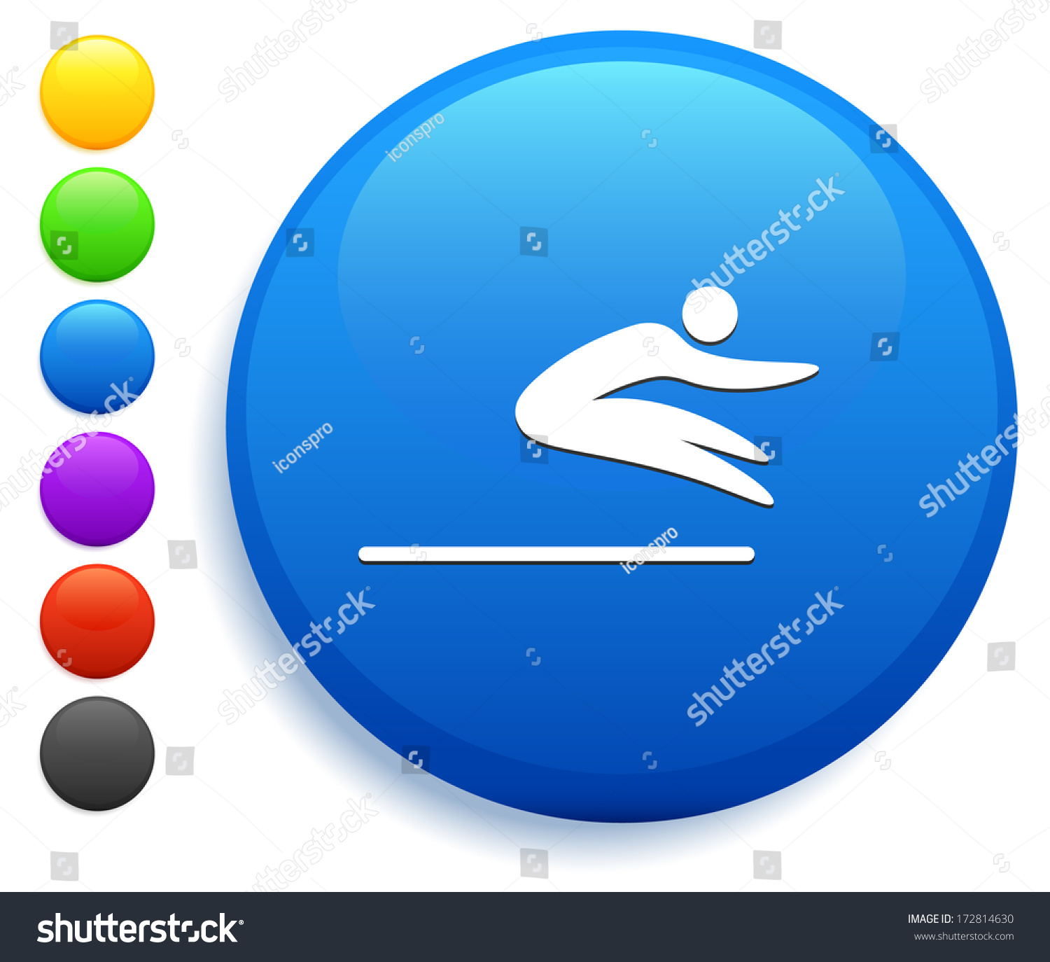 Long Jump Icon On Round Button Stock Vector (Royalty Free) 172814630