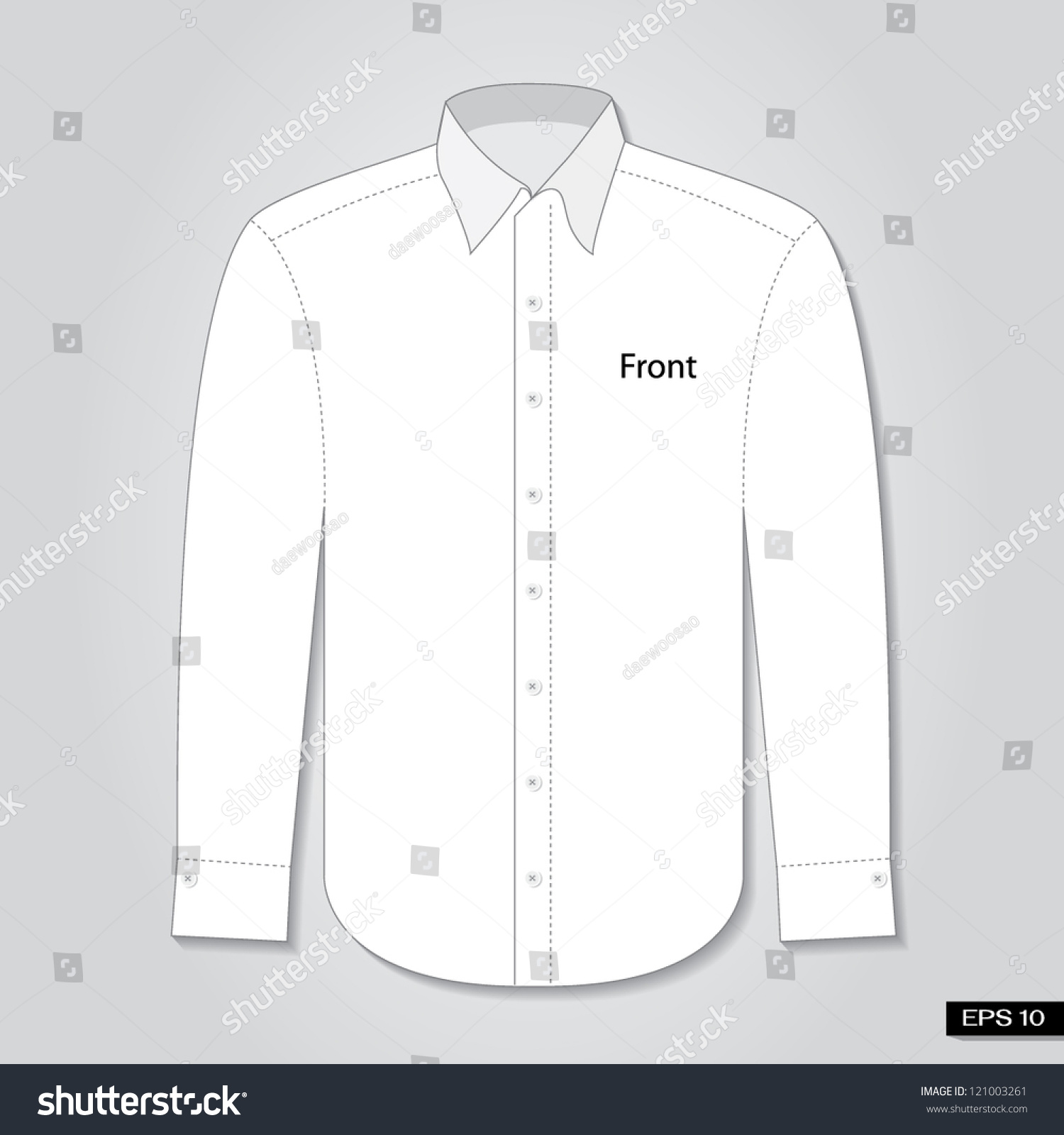 Long Sleeve Shirt Front Vector Stock Vector (Royalty Free) 121003261 ...