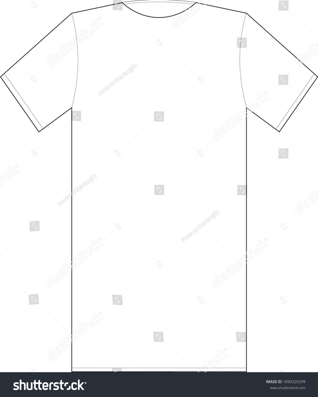 Long Tshirt Technical Drawing Vector Stock Vector (Royalty Free ...
