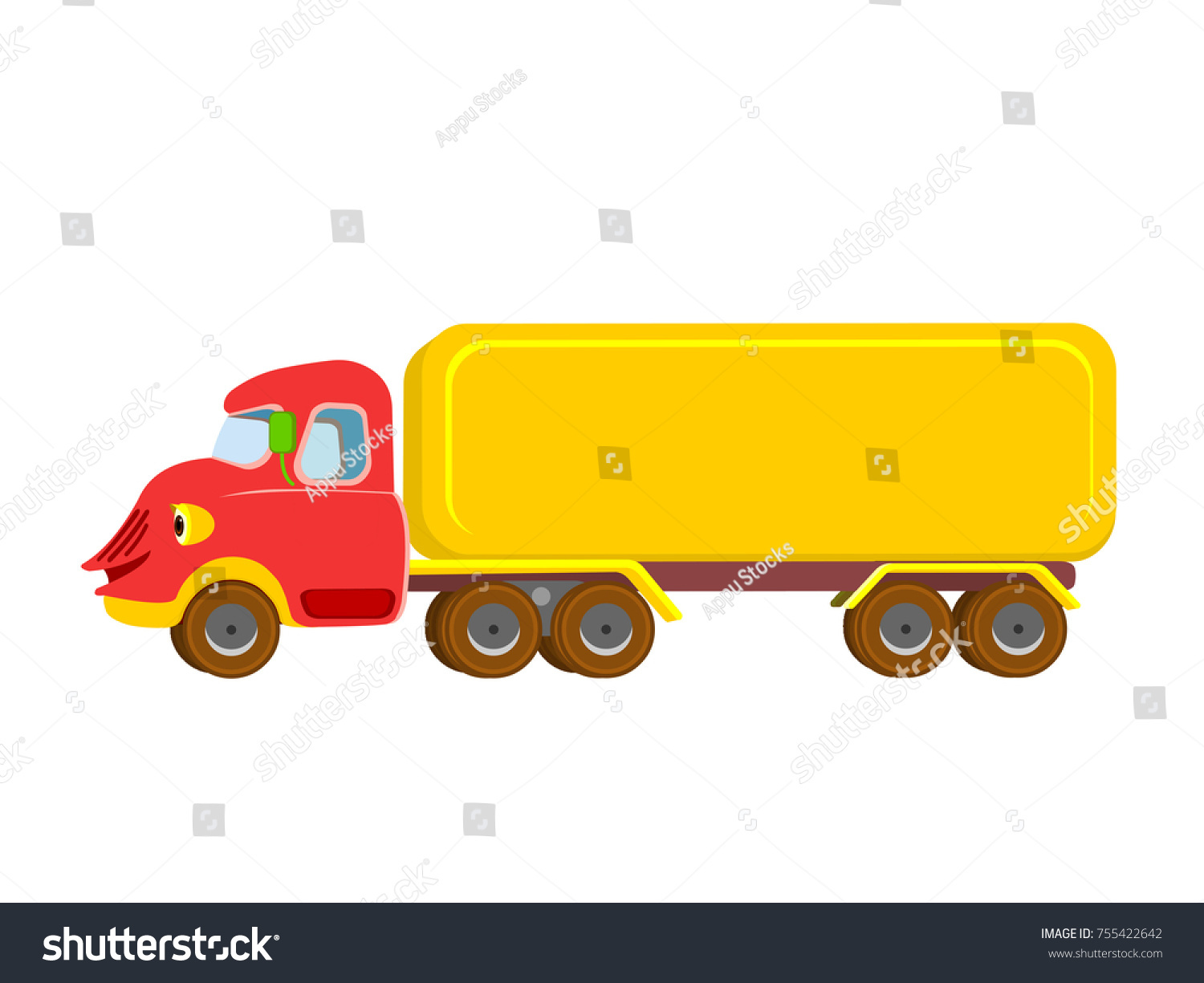 Long Truck Expression Cartoon Vector Image Stock Vector (Royalty Free ...