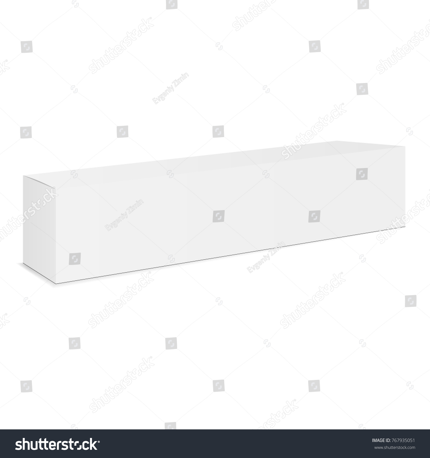 Long White Cardboard Box Mockup Side Stock Vector (Royalty Free ...
