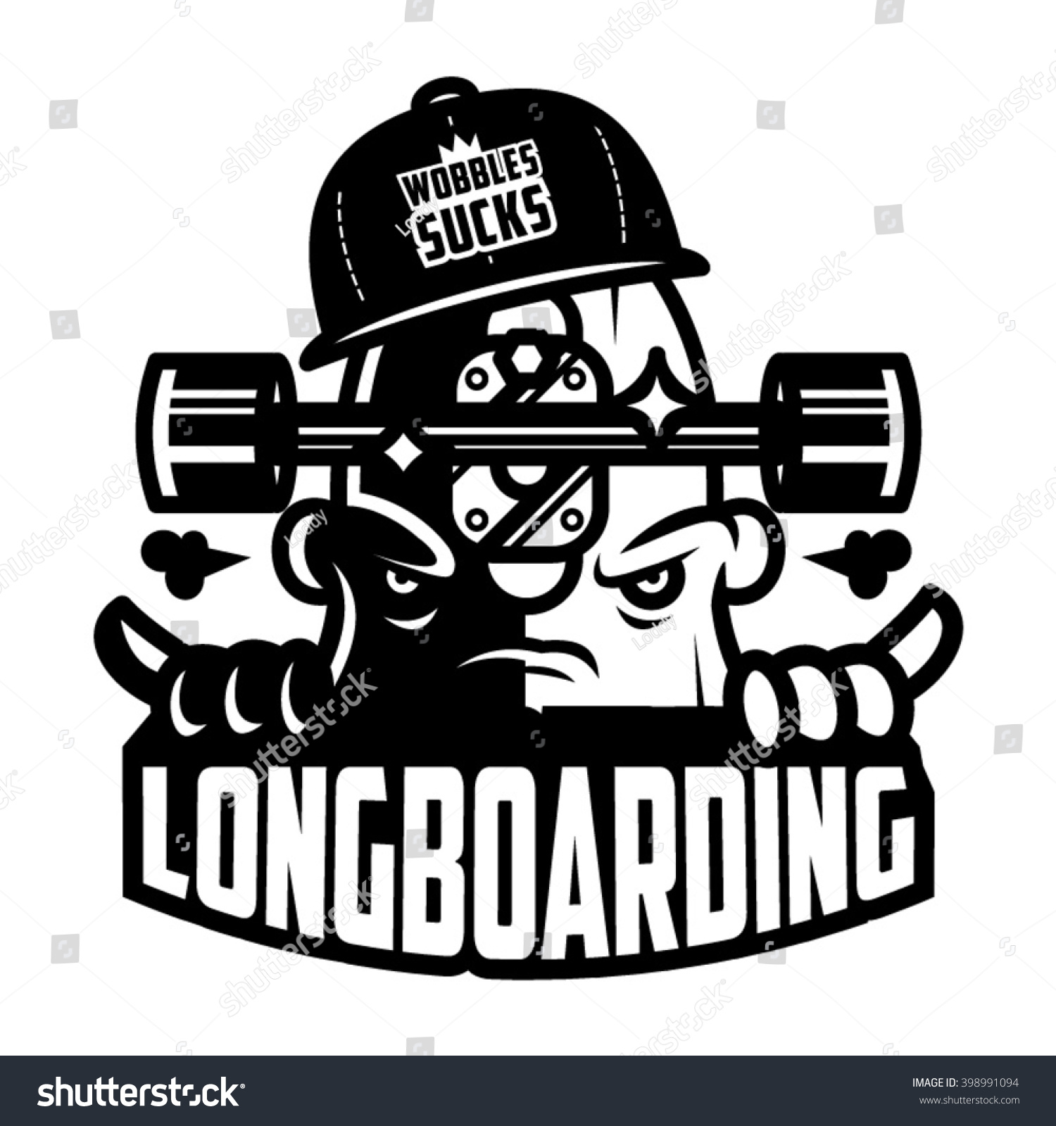 Longboard Logo Design Vector: เวกเตอร์สต็อก (ปลอดค่าลิขสิทธิ์) 398991094