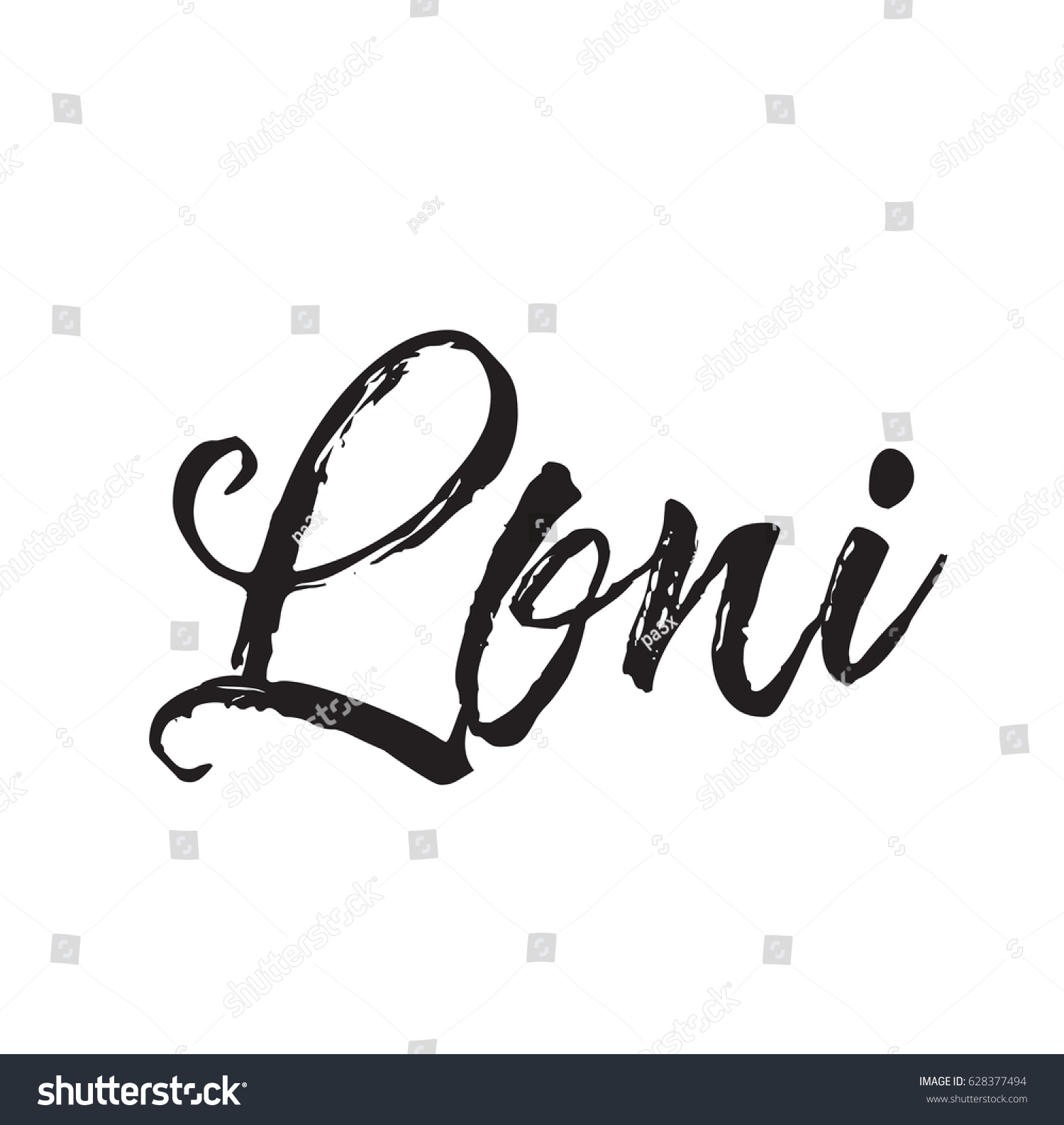 Loni Text Design Vector Calligraphy Typography Stock Vector (Royalty ...