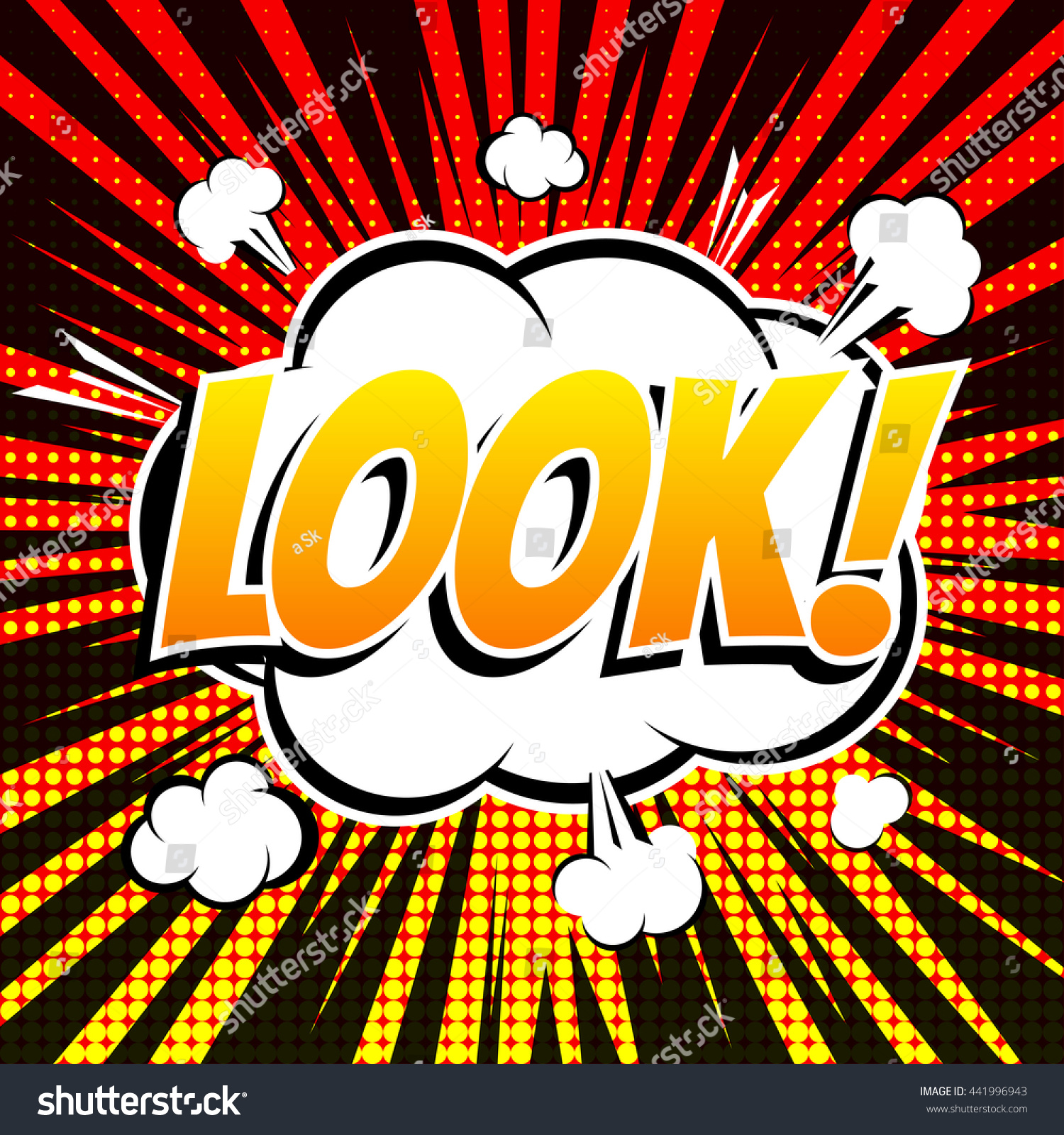 Look Comic Book Bubble Text Retro Stock Vector 441996943 - Shutterstock