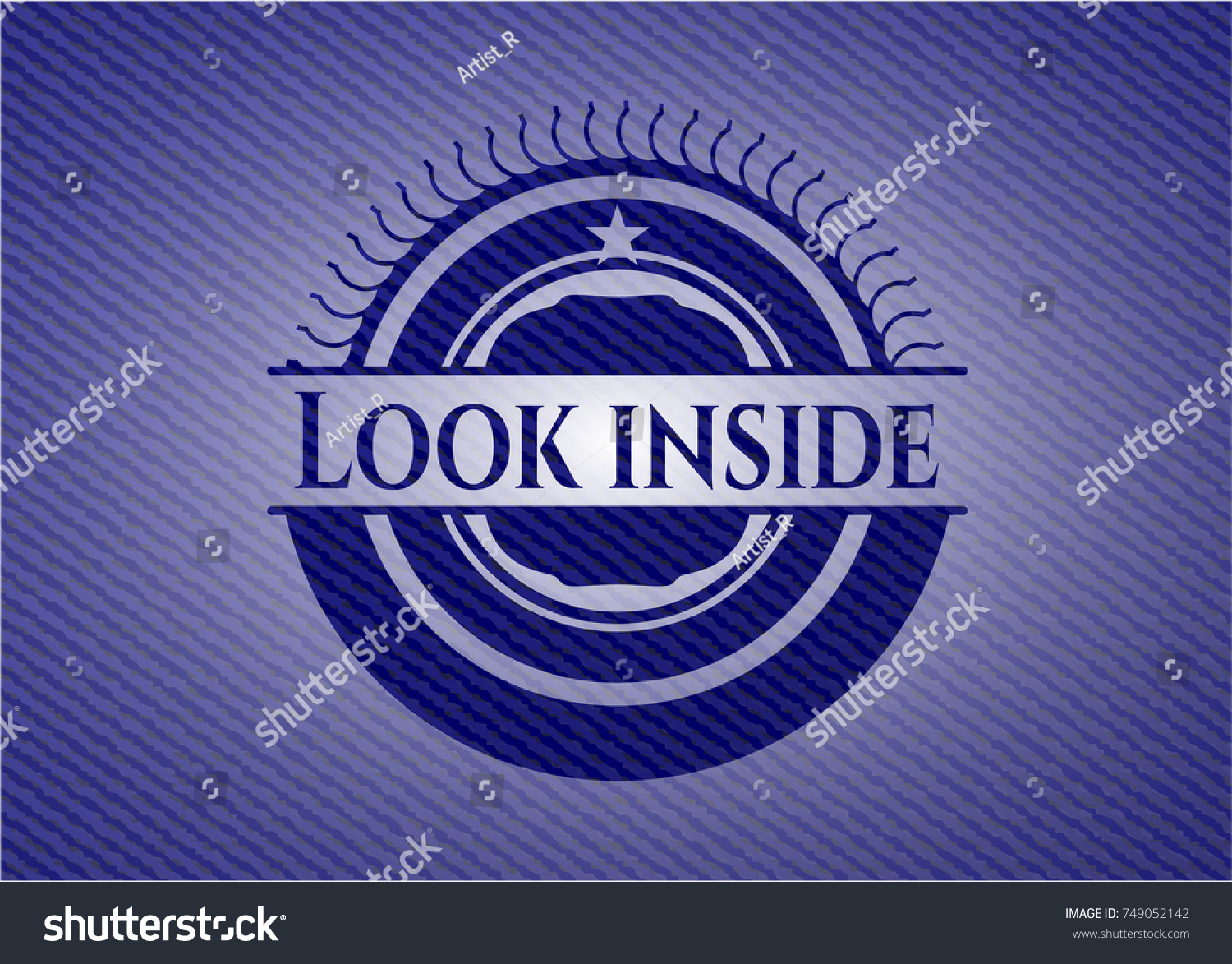 Look Inside Badge Denim Texture Stock Vector (Royalty Free) 749052142 ...