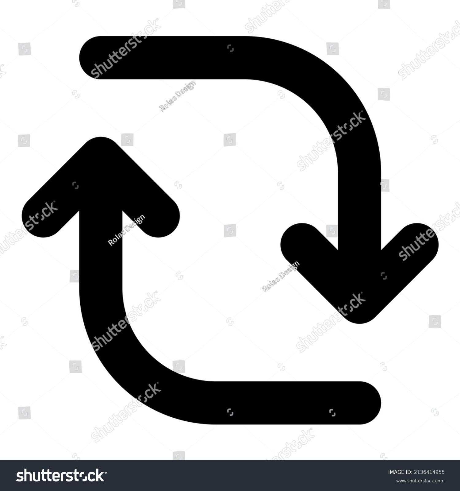 Loop Arrows Icon Black Color Stock Vector (Royalty Free) 2136414955 ...