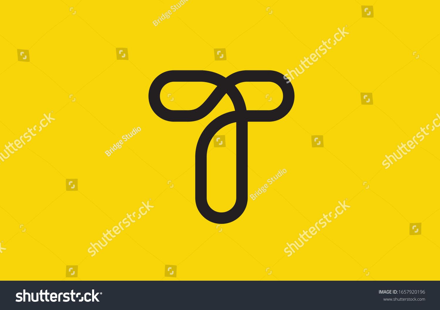 Loop Line T Logo Yellow Stock Vector (Royalty Free) 1657920196