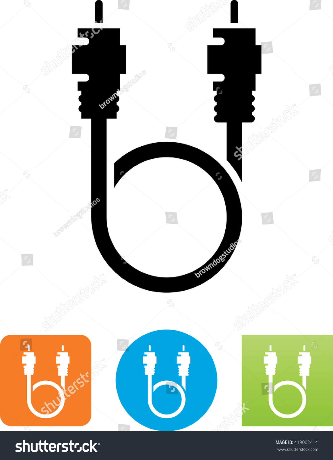 Looping Coaxial Cable Symbol Stock Vector (Royalty Free) 419002414