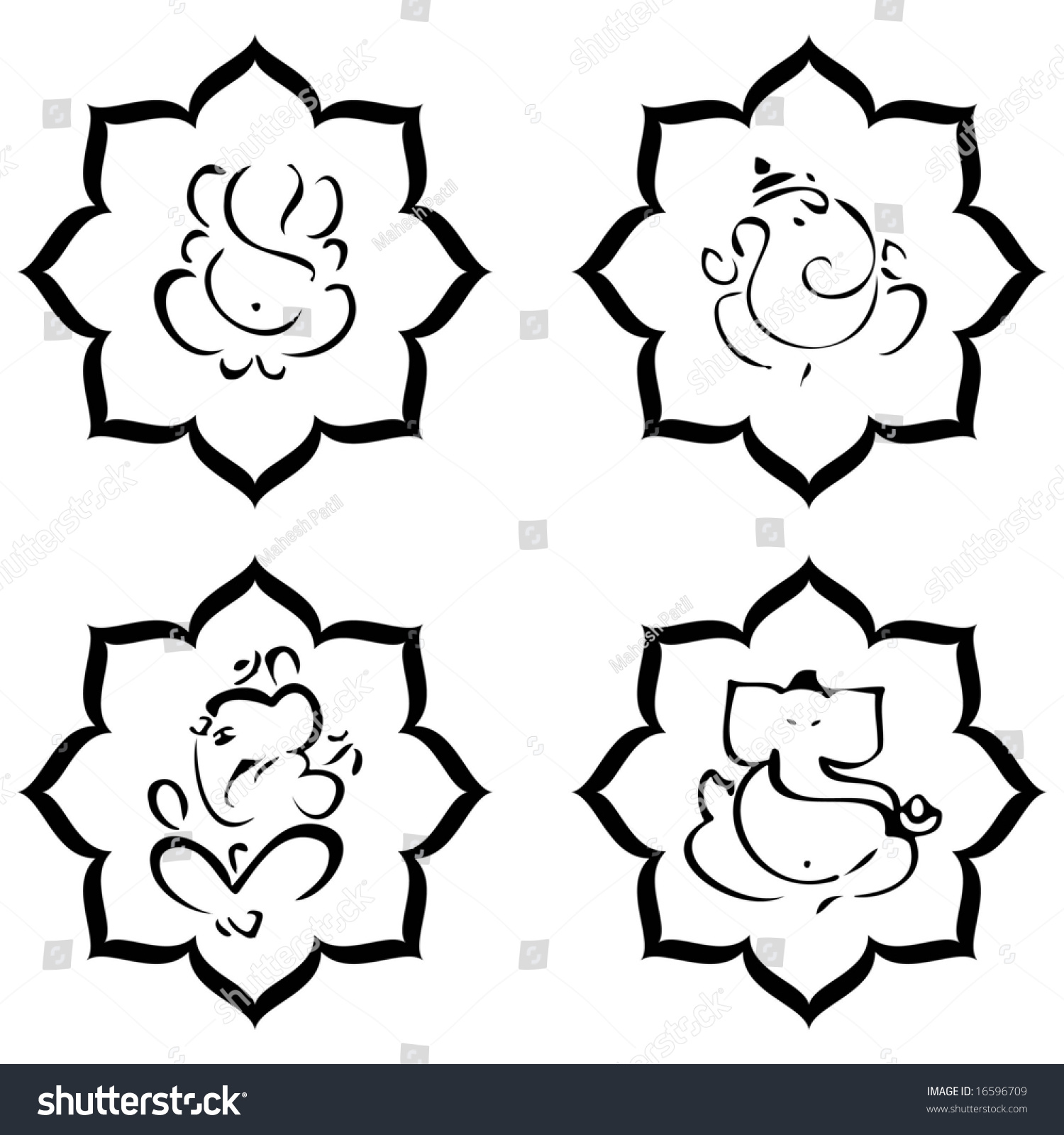 Lord Ganesha Signs Vector Stock Vector 16596709 - Shutterstock