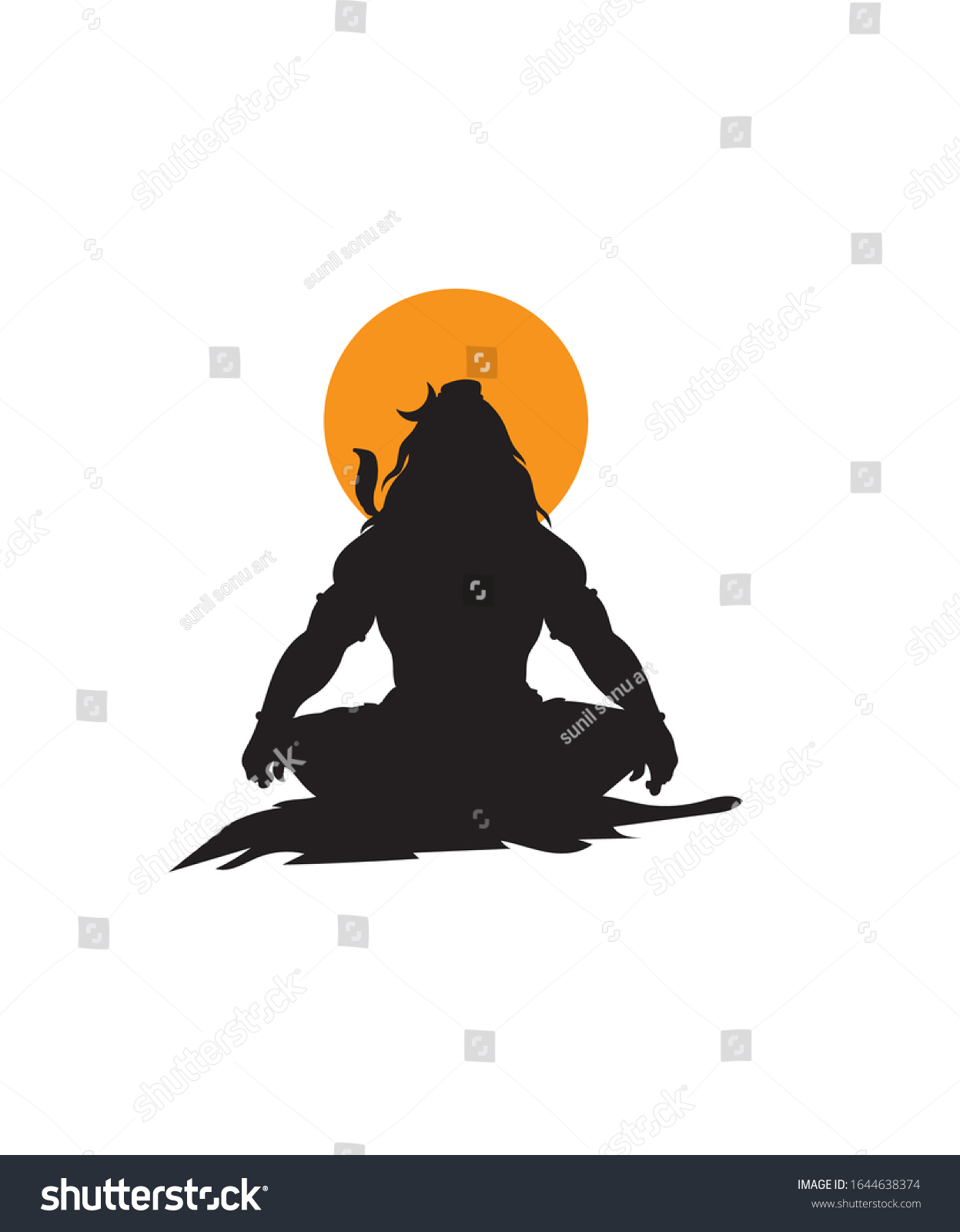 Lord Mahadev Vector Graphic Design Stock Vector (Royalty Free) 1644638374