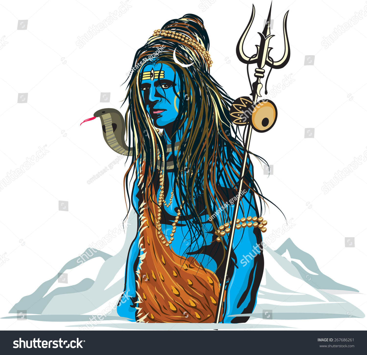 Lord Shiva Illustration Stock Vector (Royalty Free) 267686261