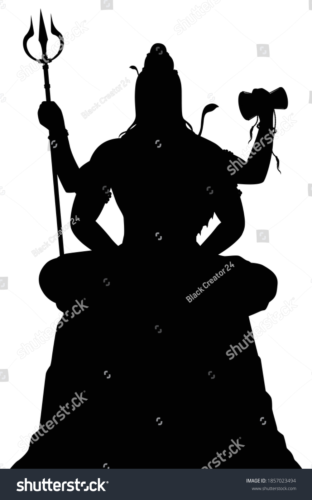 Lord Shiva Silhouette Vector Vector Stock Vector (Royalty Free) 1857023494