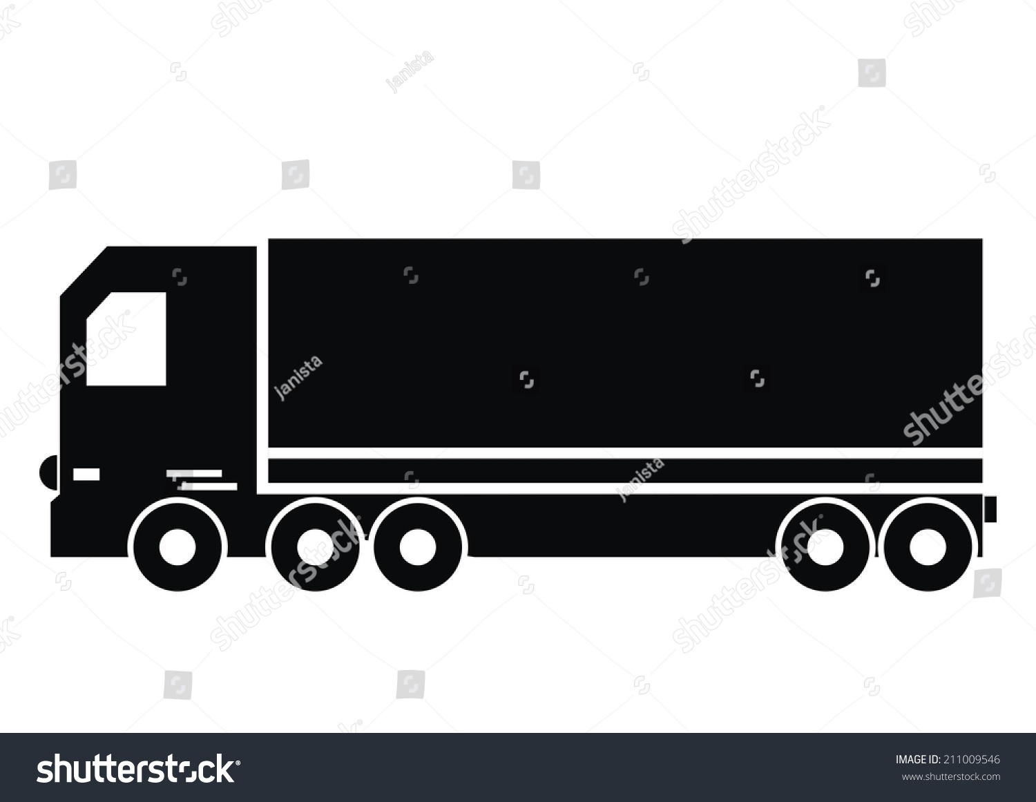 Lorry Black Silhouette Vector Icon Stock Vector (Royalty Free) 211009546