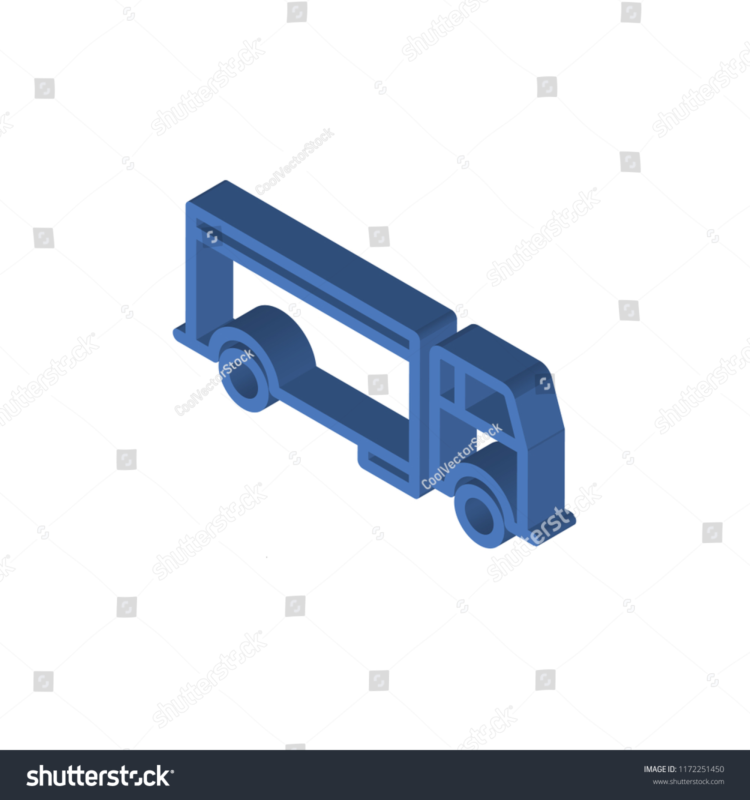 Lorry Isometric Left Top View 3d Stock Vector (Royalty Free) 1172251450 ...