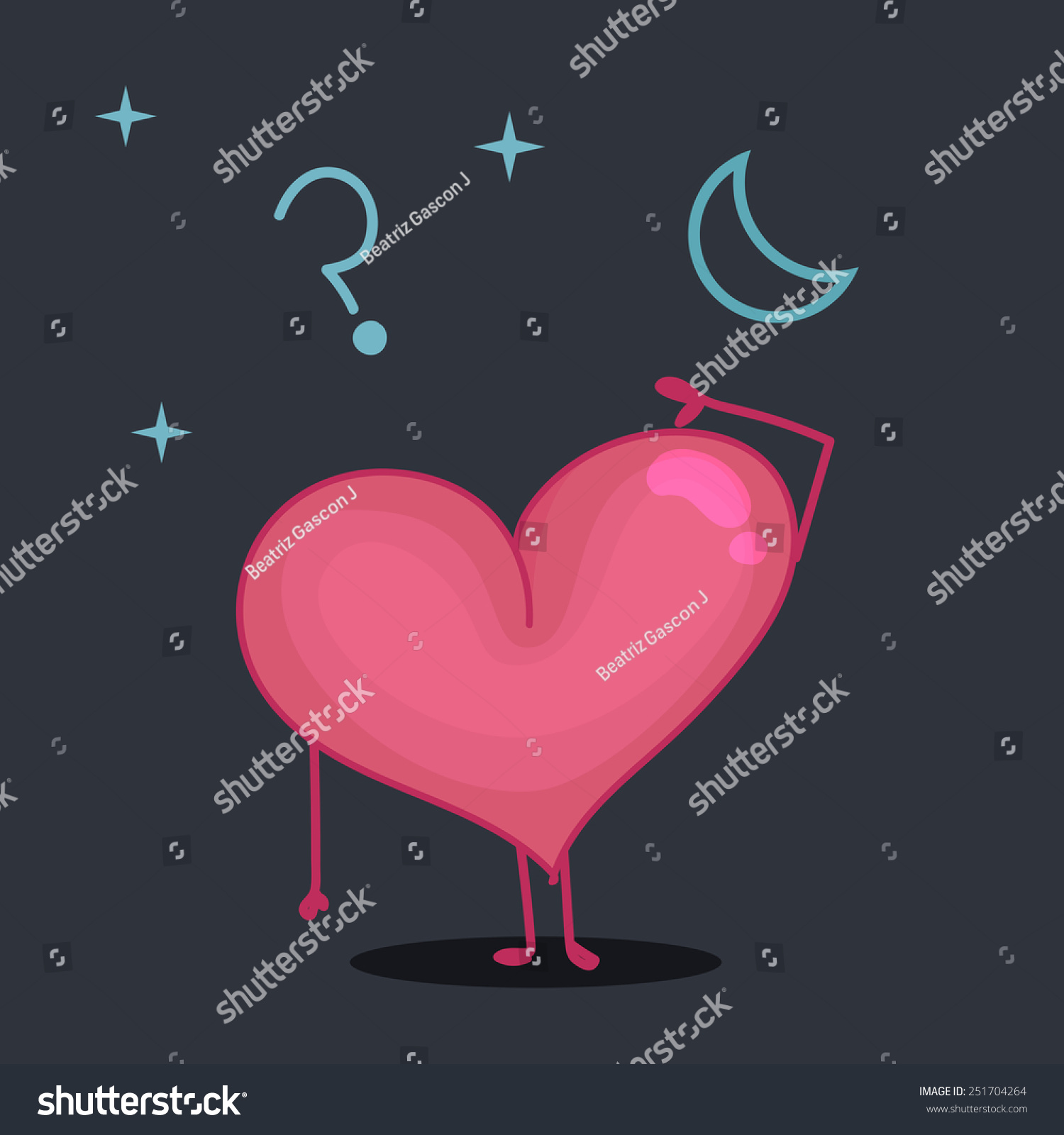 Lost Heart Character Stock Vector (Royalty Free) 251704264