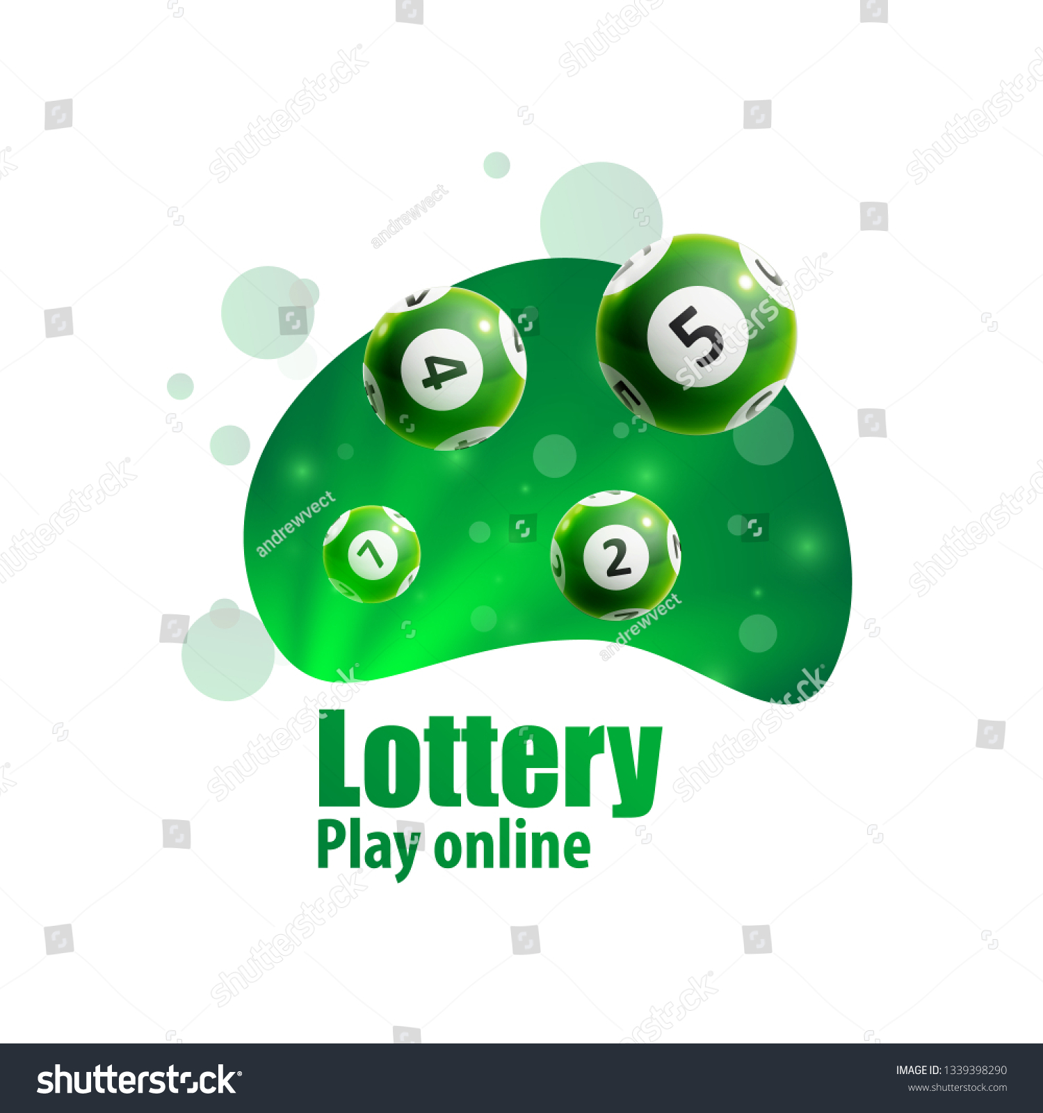 Lottery Realistic 3d Objects Logo Stock Vector (Royalty Free) 1339398290