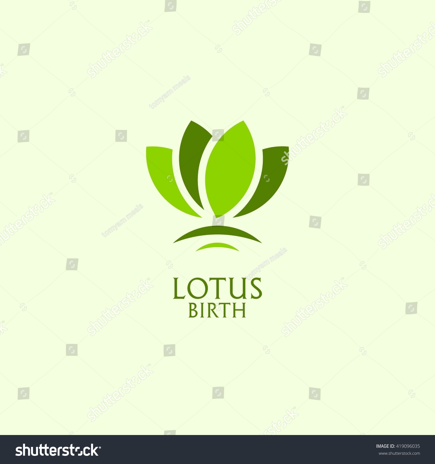 Lotus Birth Logo Vector Stock Vector (Royalty Free) 419096035