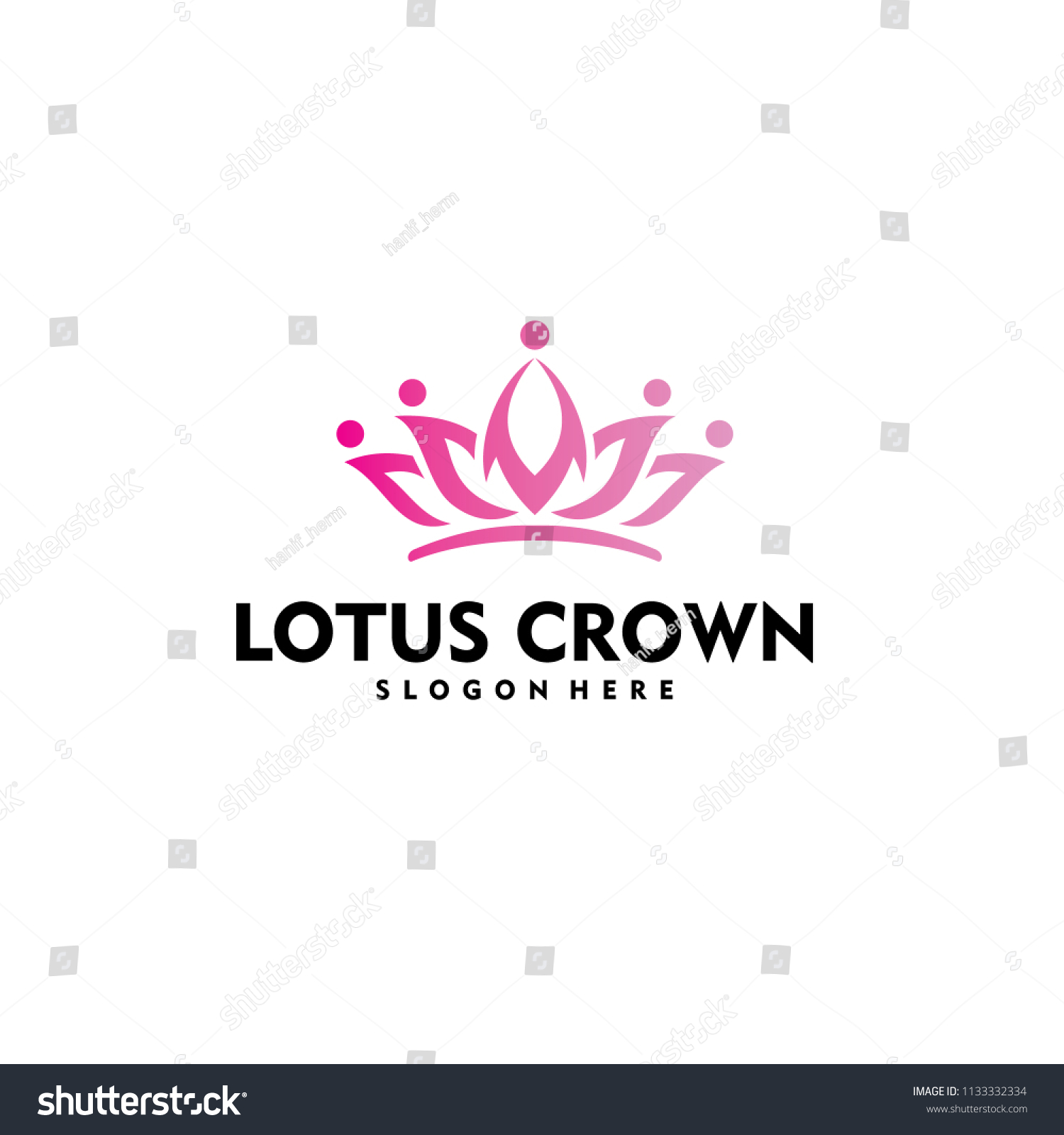 Lotus Crown Logo Vector Stock Vector (Royalty Free) 1133332334