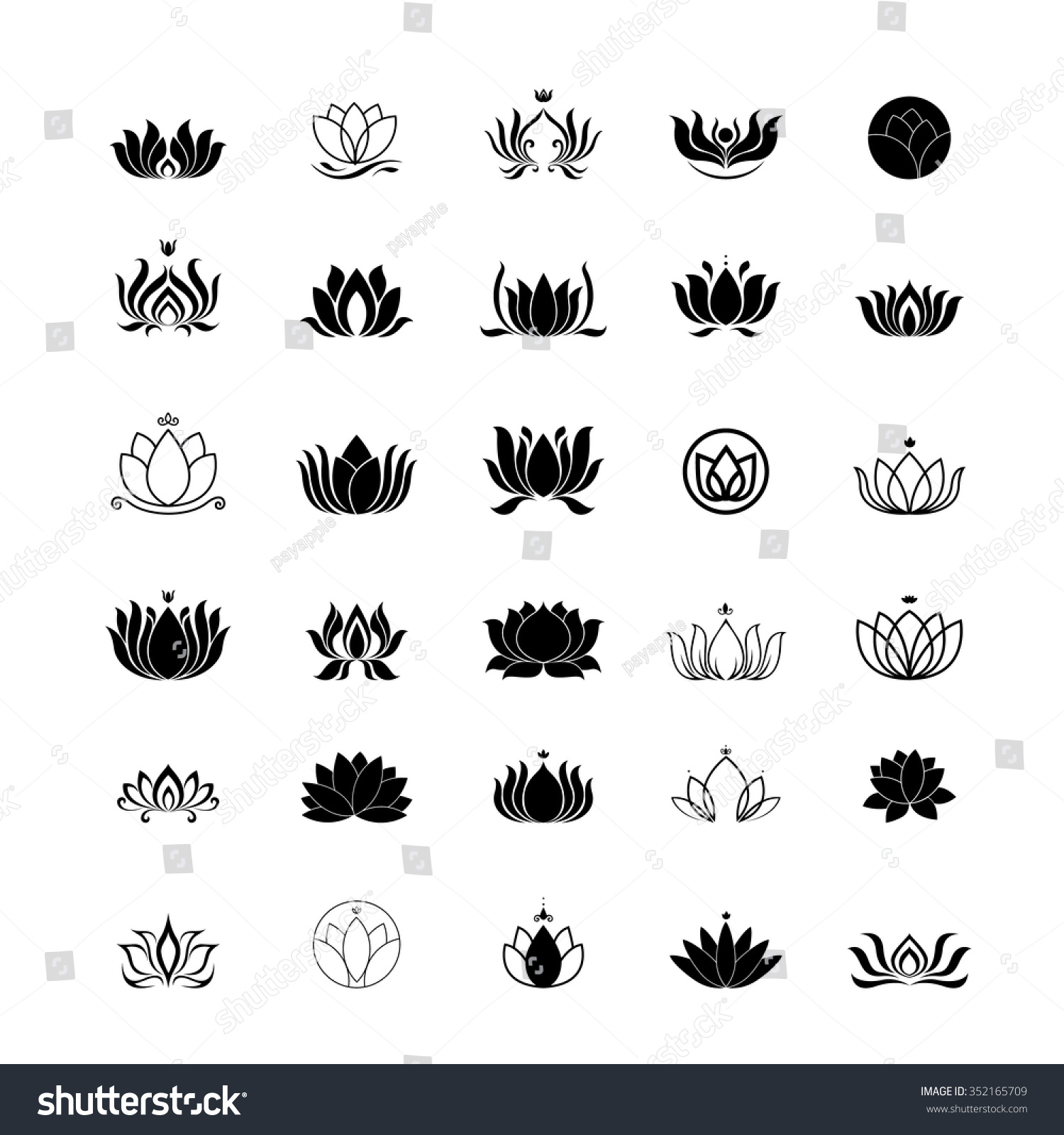 Lotus Flower Logo Stock Vector 352165709 - Shutterstock